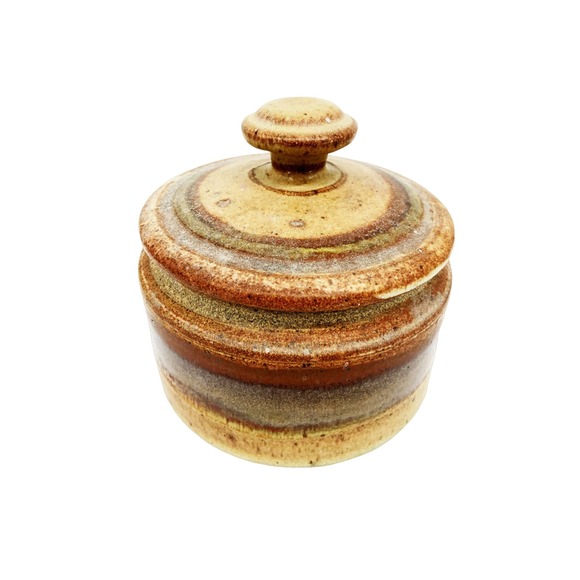 No Brand | Dining | Pottery Stoneware Hand Painted Bowl Lid Signed ...